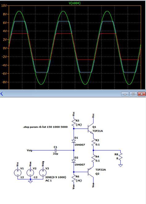 Audio Class Ab Power Amplifier Not Working In Ltspice Electrical