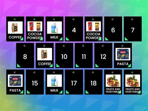 1st Grade Memory Game Project Grocery Store Matching Pairs