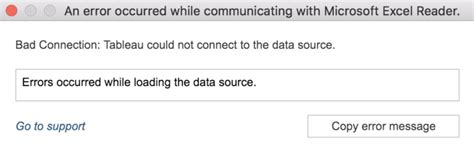 Bad Connection Tableau Could Not Connect To The Data Source