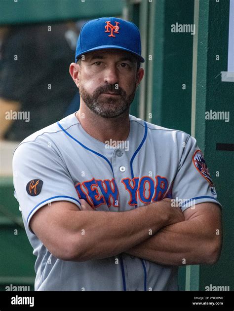 New York Mets Manager Mickey Callaway 36 In There Dugout Prior To The