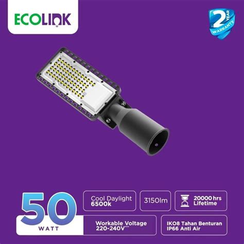 Ecolink Led Street Light 50w Lampu Jalan Led 50 Watt Putih Ip66 Bintang Mas Abadi