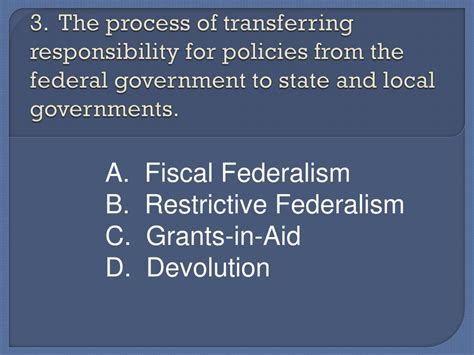 Ppt A Cooperative B Dual C Devolutionary D Fiscal Powerpoint Presentation Id 2599443