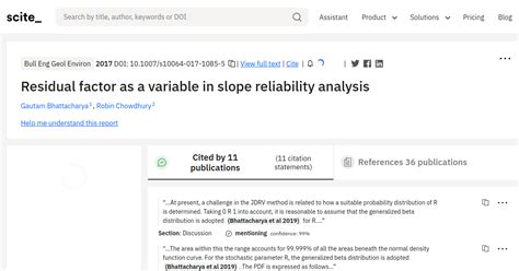 Residual Factor As A Variable In Slope Reliability Analysis
