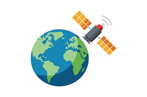 Satellite Orbiting Earth Representing Global Communication Connectivity And Space Technology In