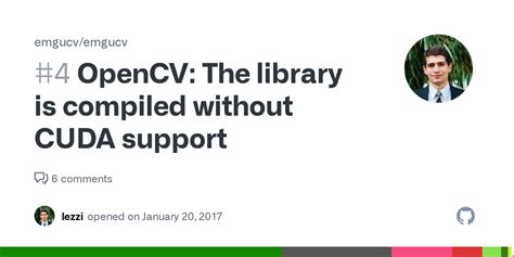 opencv the library is compiled without cuda support · issue 4