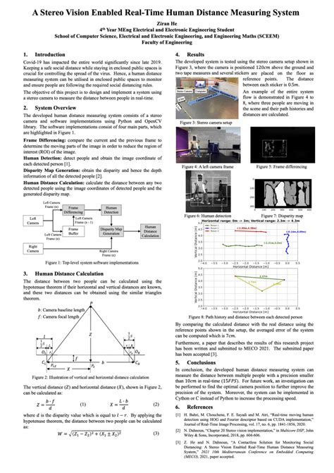 A Stereo Vision Enabled Real Time Human Distance Measuring System