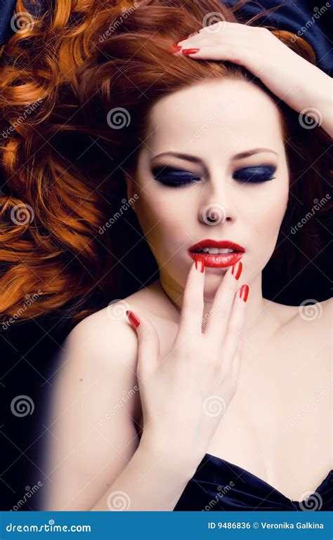 Redhead Sexuality Stock Photo Image Of Makeup Closed 9486836