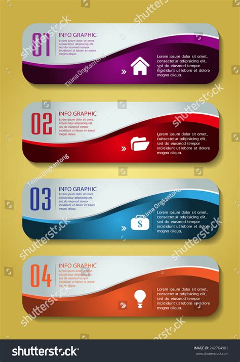 Colorful Modern Text Box Template Website Stock Vector Royalty Free