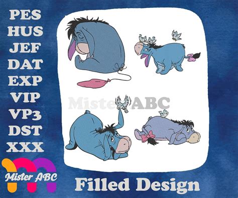 Winnie The Pooh Eeyore With Detached Tail And Butterflies Sleeping