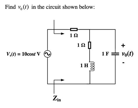 solved find v0 t in the circuit shown below