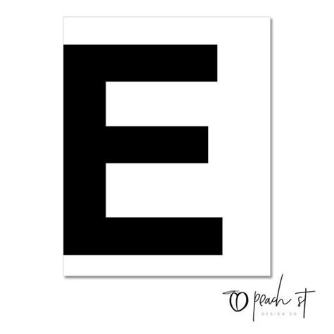 Letter E Typography Print Letter Print Printable Monogram Printable