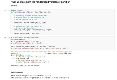 Solved Task 2 Implement The Randomized Version Of Partition Points