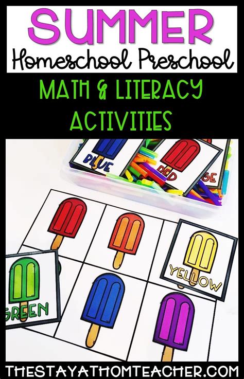 Summer Prek Math And Literacy Summer Math Math Literacy Activities