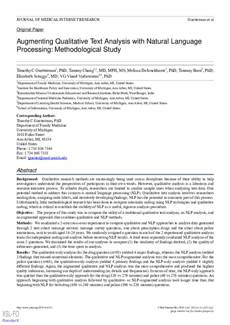 Pdf Augmenting Qualitative Text Analysis With Natural Language