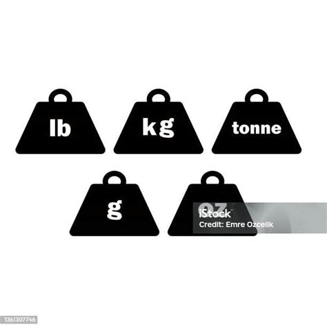 질량 단위 무게 킬로그램 톤 파운드 그램 온스 아이콘 벡터 격리 아이콘에 대한 스톡 벡터 아트 및 기타 이미지 아이콘 질량 0명 Istock