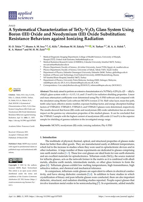 Pdf A Systematical Characterization Of Teo2 V2o5 Glass System Using Boron Iii Oxide And