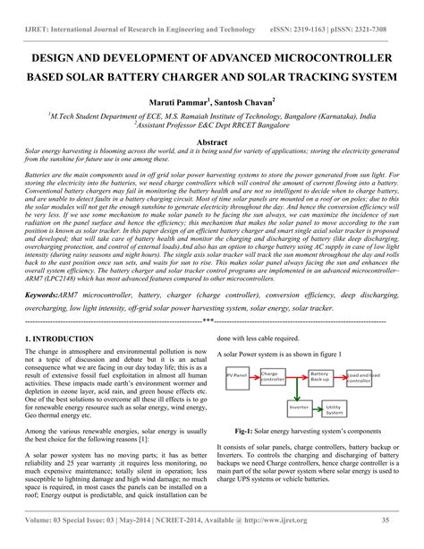 Design And Development Of Advanced Microcontroller Based Solar Battery Design And Development Of Advanced Microcontroller Based Solar Battery