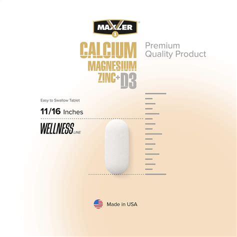 Maxler Calcium Magnesium Zinc Plus Vitamin D3 - Essential Minerals ...