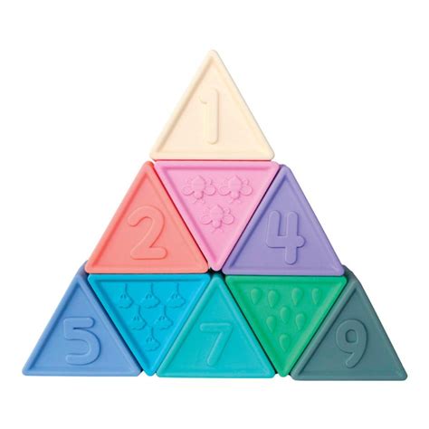 Triblox Pastel Silicone Triangle Blocks 9 Pieces Kaplan Early Learning