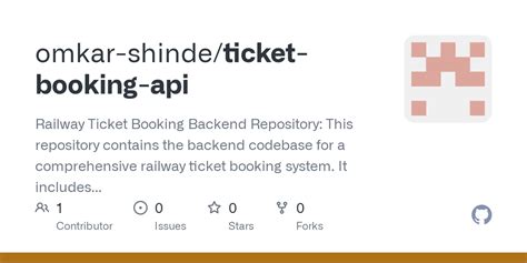 Github Omkar Shindeticket Booking Api Railway Ticket Booking