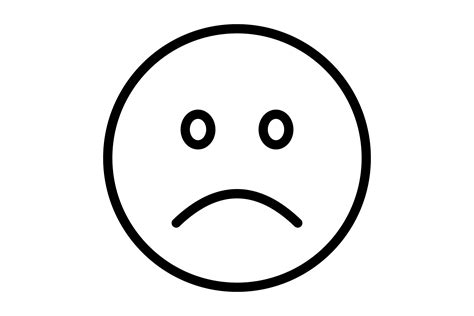 Sad Face Clipart Black And White