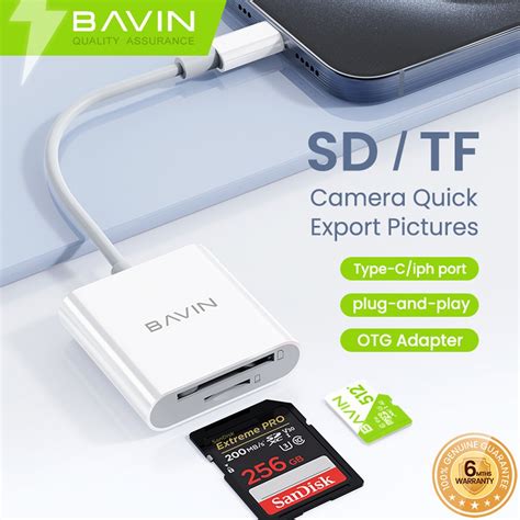 BAVIN O O In OTG Card Reader Adapter For TF Card Memory Micro SD Card Support Data