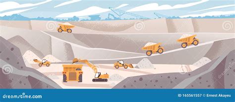 Mining Concept Web Banner Or Landing Page Set Mineral And Natural Resources Vector Illustration