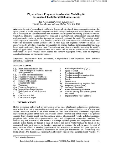Physics Based Fragment Acceleration Modeling For Atank Burst Pdf