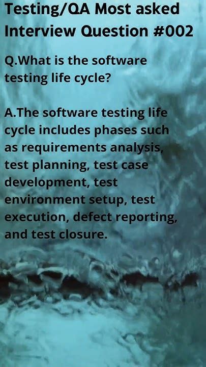 Testing Mostly Frequently Asked Interview Question 002 Youtube