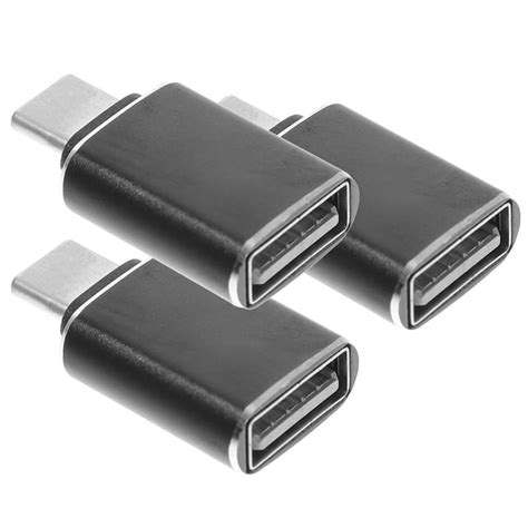 3 Pcs Usb Adaptor Typec Adapter Usb Type C Adapter 3x2cm Black