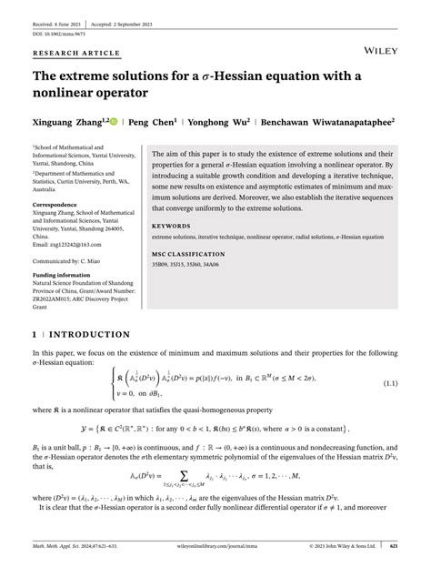 The Extreme Solutions For A σ Sigma ‐hessian Equation With A Nonlinear Operator