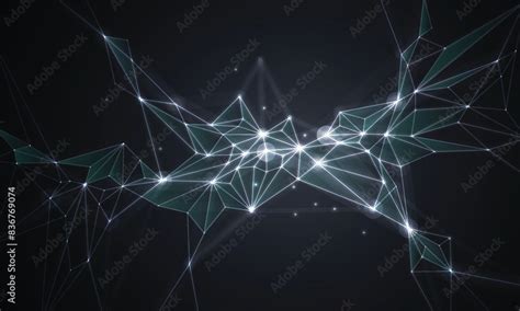 Connected Polygons Plexus Vector Background Digital Data Visualization