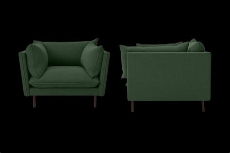 Pistoia Armchair Forest Green Linen Fabric Linen Fabric Forest Green