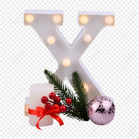 X 편지 빨간 과일 소나무 분기 크리스마스 장식입니다 양초 일러스트 사진 소품 일러스트 크리스마스 장식 일러스트 Png