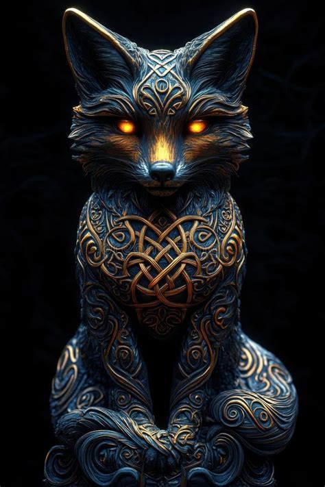 Celtic Fox Statue Stock Illustrations 1 Celtic Fox Statue Stock