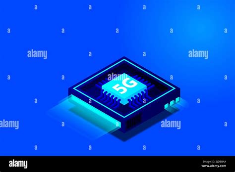 5g Network Processor Illustration Mobile Wireless Internet Of Next Generation Isometric
