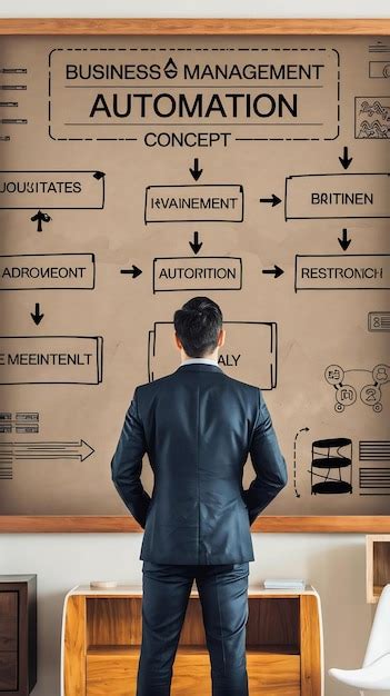 Business Process Management Concept On Computer Screen With Workflow Automation Flowchart For