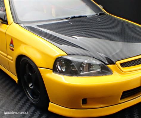 Ignition Model 1 18 Initial D Honda Civic Ek9 Type R Yellow Carbon