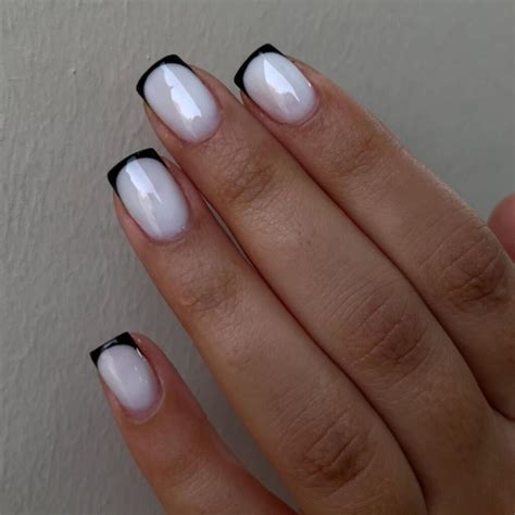 With These Black French Tip Nails Youll Need No Other Manicure Details