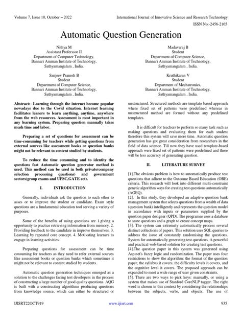 automatic question generation pdf artificial intelligence