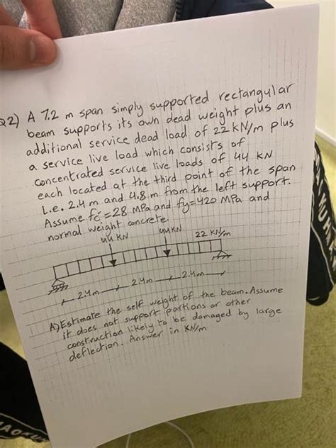 solved 2 a 1 2 m span simply supported rectangular beam