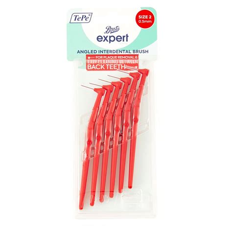 Boots Expert Tepe Angled Interdental Brushes Red 0 5mm Mcgrocer