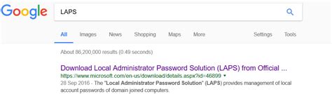 Microsoft LAPS Local Administrator Password Solution Deployment