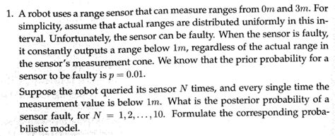 Solved A Robot Uses A Range Sensor That Can Measure Chegg