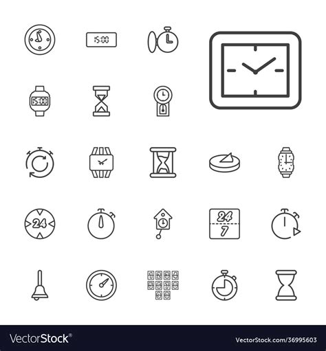 Clock Icons Royalty Free Vector Image VectorStock