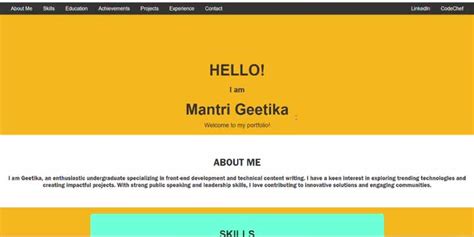 geetikaa mantri on linkedin portfolioshowcase webdevelopment html