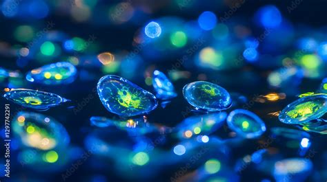 Plant Cells Under A Microscope Showing Chloroplasts And Detailed Cellular Walls Stock