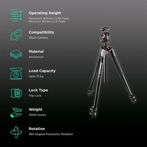 Buy Manfrotto 55 181.5cm Adjustable Tripod for Camera (360 Degree ...