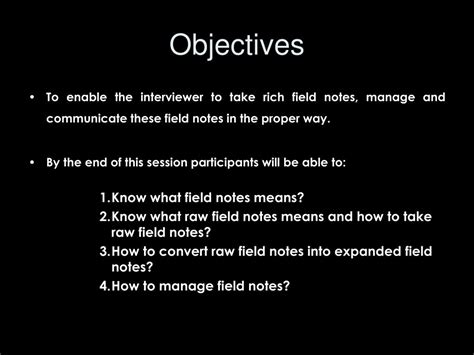 Ppt Field Notes Powerpoint Presentation Free Download Id3877494