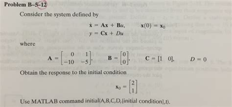 Solved Problem B 58 Consider A System Described By The State